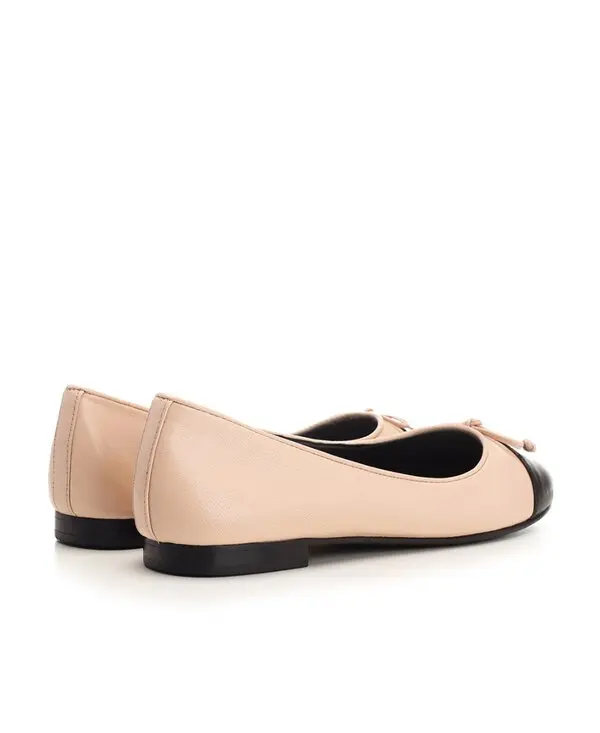 Tory Burch Ballet Flats With Bow Detailing - Nude