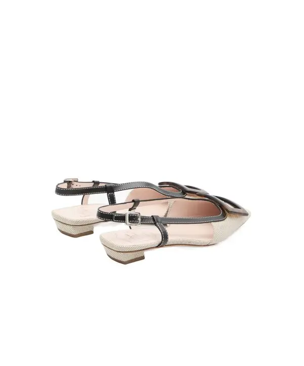 ROGER VIVIER Belle Vivier Slingback Ballet Flats With Tortoiseshell Buckle - Nude