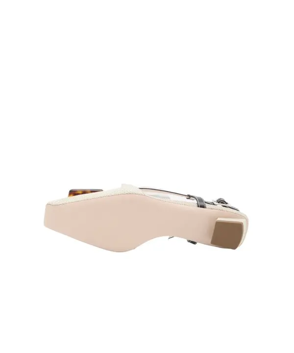 ROGER VIVIER Belle Vivier Slingback Ballet Flats With Tortoiseshell Buckle - Nude