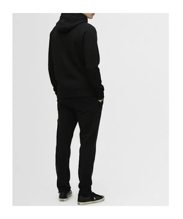Stone Island Cotton Hoodie With Sleeve Logo Patch - Black