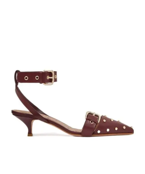 Red Valentino Valentino Embellished Leather Heeled Pumps - Red