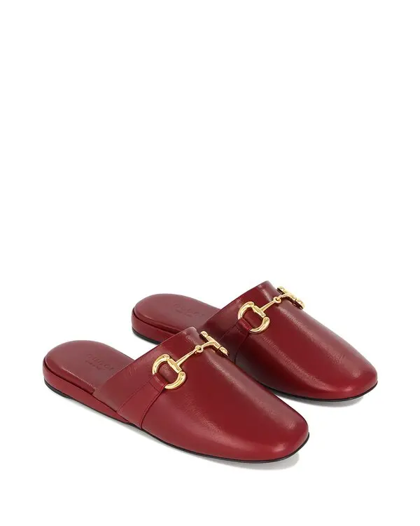 Gucci Horseshoe Buckle Mule - Deep Red