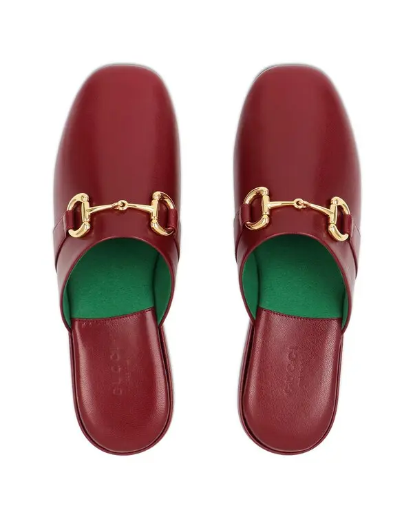 Gucci Horseshoe Buckle Mule - Deep Red