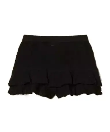 TWINSET Knitted Ruffled Shorts - Black