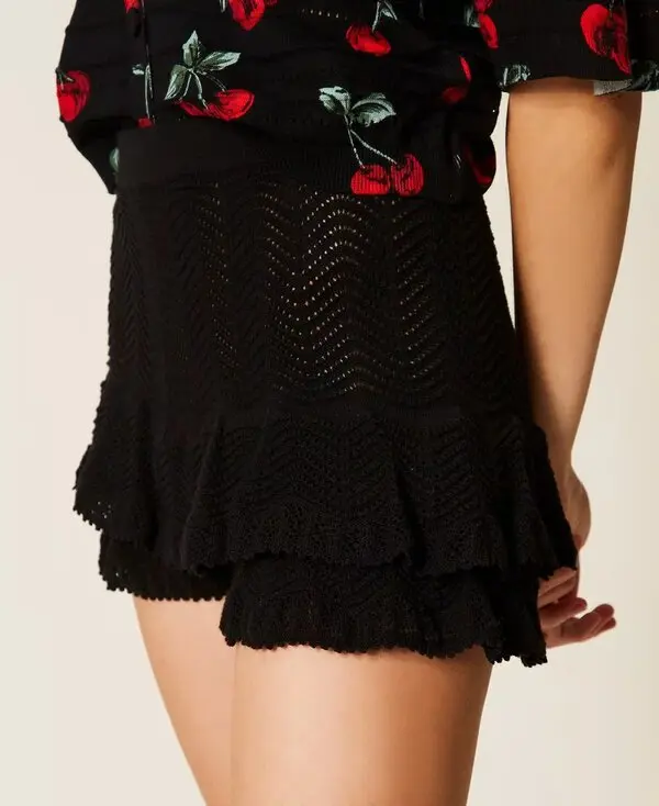 TWINSET Knitted Ruffled Shorts - No