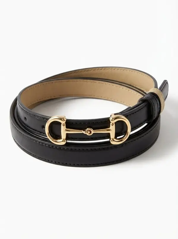 Gucci Horsebit Reversible Leather Belt - Black