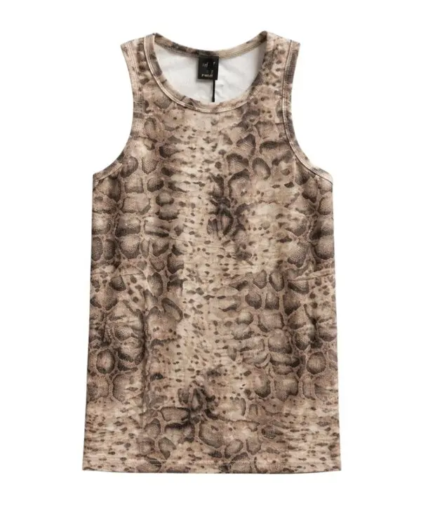 Pinko Snakeskin Racer Tank Top - Brown