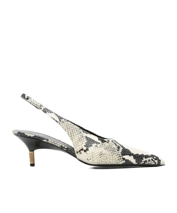 Khaite Slingback Kitten Heel Pumps With Embossed Details - Black