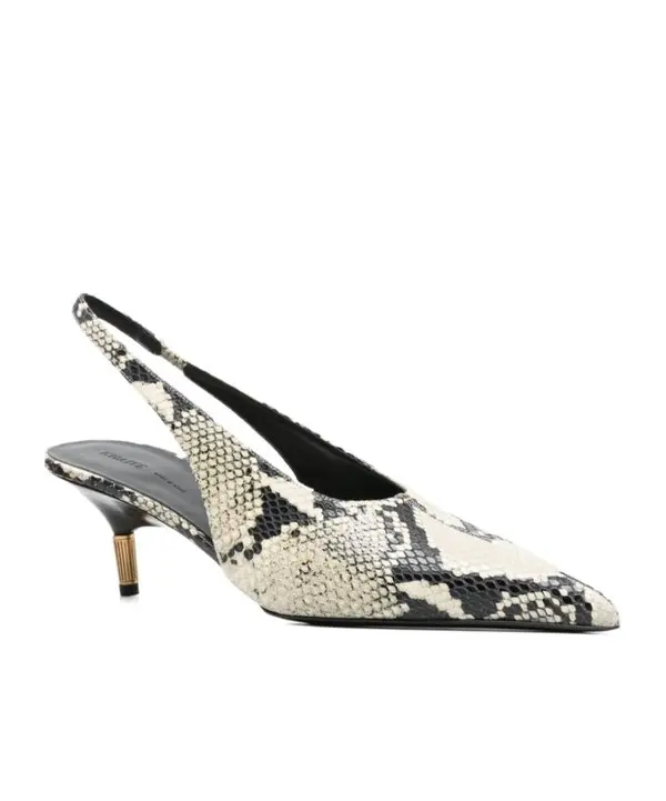 Khaite Slingback Kitten Heel Pumps With Embossed Details - Black
