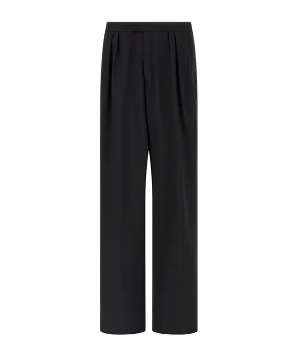 Dries Van Noten Pleated Wide Leg Trousers - Black
