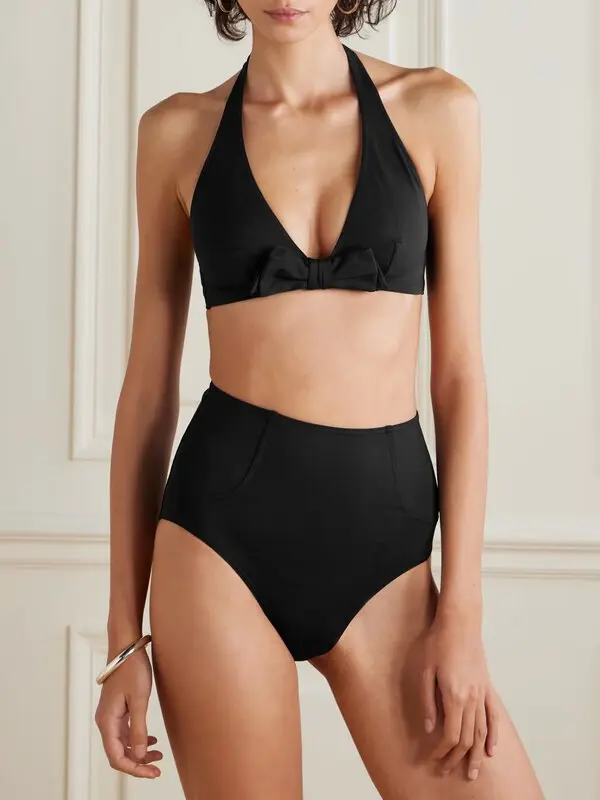 ERES Bow Detail Halterneck Bikini Top - Black