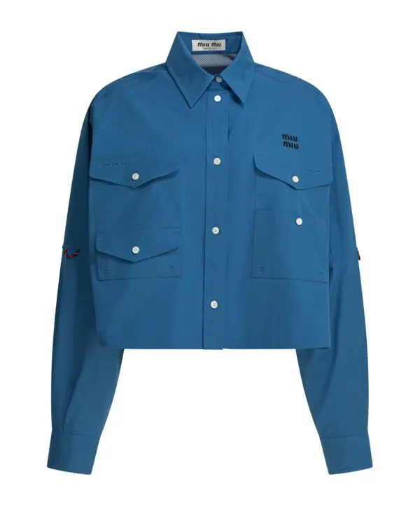 Miu Miu Logo Embroidered Button-up Shirt - No