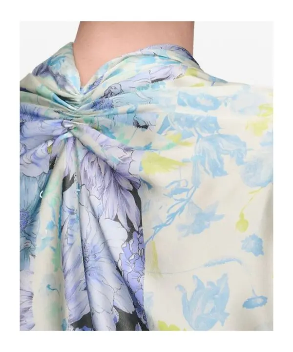 MAISON MARGIELA Sleeveless Floral Print Draped Dress
