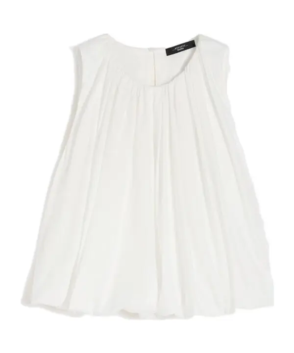 Max Mara Sleeveless Bubble-hem Top - White