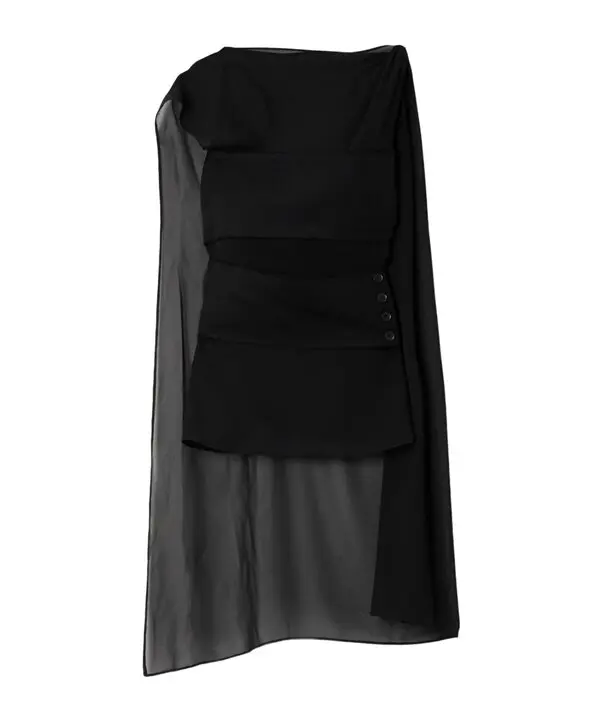 Proenza Schouler Asymmetrical Chiffon Shirt With Shawl Effect