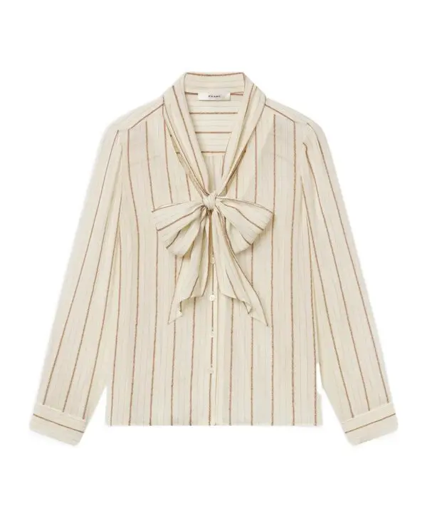 FRAME Striped Long-sleeved Shirt With Tie Detail