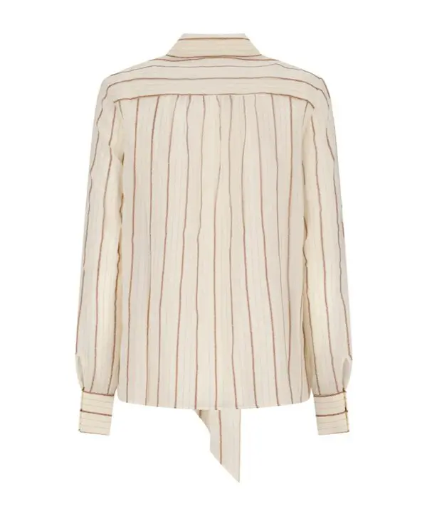 FRAME Striped Long-sleeved Shirt With Tie Detail