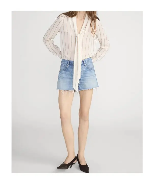 FRAME Striped Long-sleeved Shirt With Tie Detail