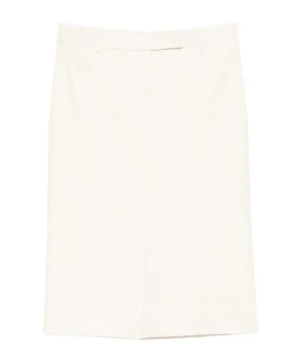 Patrizia Pepe Skirt With Back Slit - Warm Ivory