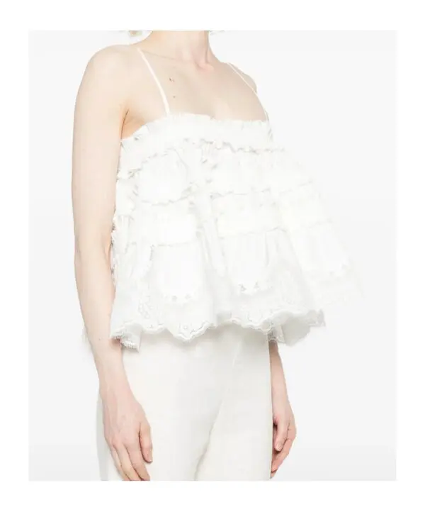 Zimmermann Alchemy Shirred Lace Bandeau Top