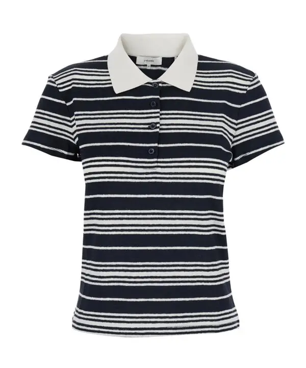 FRAME Short-sleeved Striped Polo Shirt
