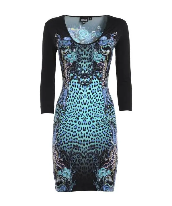 Just Cavalli Animal Print Tight Dress - Black