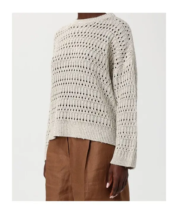 Brunello Cucinelli Crochet Crewneck Jumper - Beige