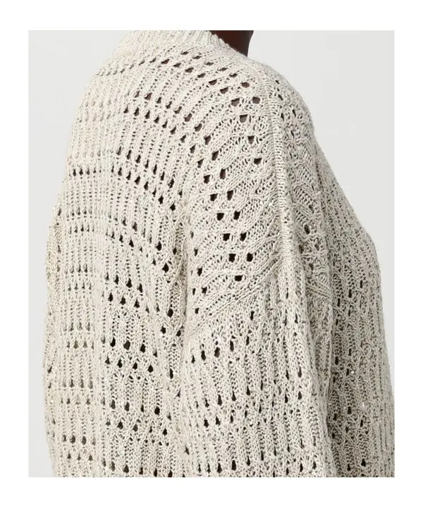 Brunello Cucinelli Crochet Crewneck Jumper - Beige