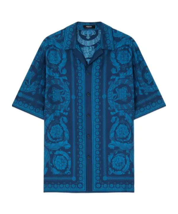 Versace Barocco-printed Short-sleeved Shirt