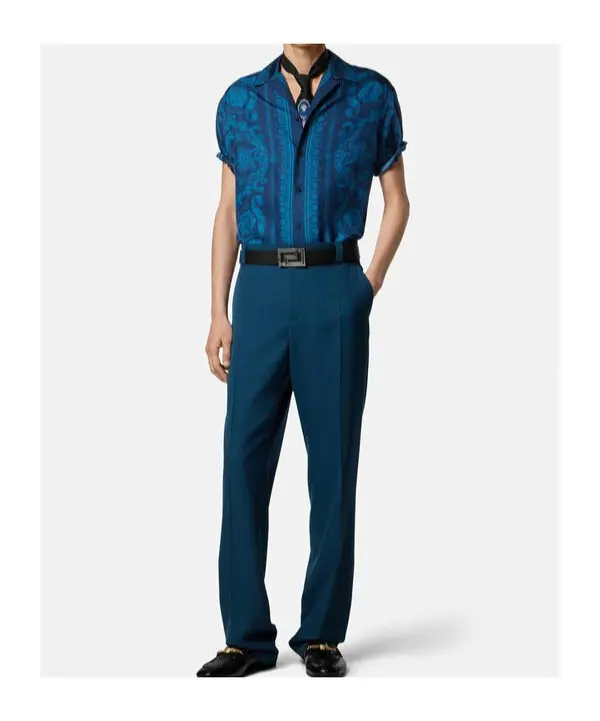 Versace Barocco-printed Short-sleeved Shirt