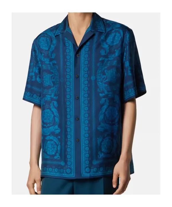 Versace Barocco-printed Short-sleeved Shirt