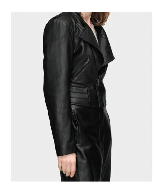 MAISON MARGIELA Folded Collar Leather Jacket