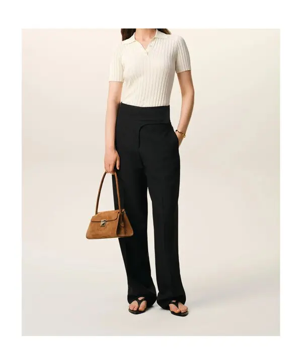 Ami Belted Tailored Trousers - Black