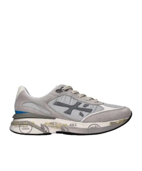 Premiata Moe Run Logo-applique Sneakers - Gray