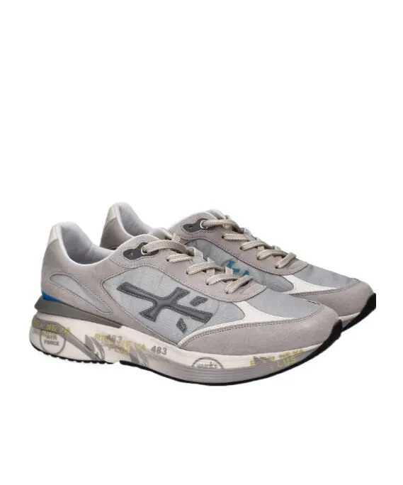 Premiata Moe Run Logo-applique Sneakers - Gray