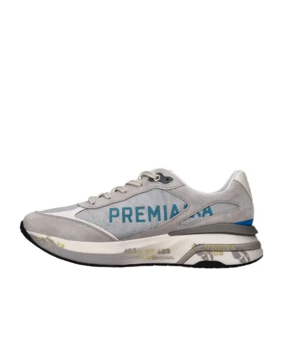 Premiata Moe Run Logo-applique Sneakers - Gray