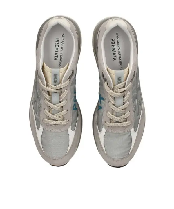 Premiata Moe Run Logo-applique Sneakers - Gray