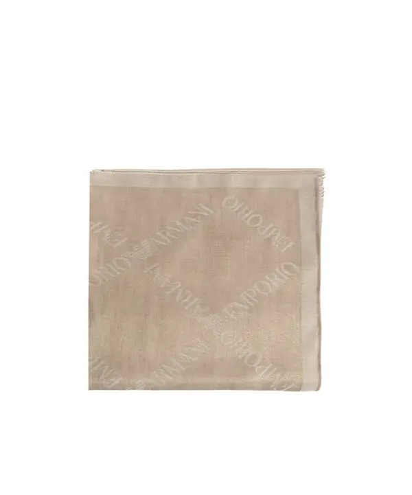 Emporio Armani Logo Printed Scarf - Beige