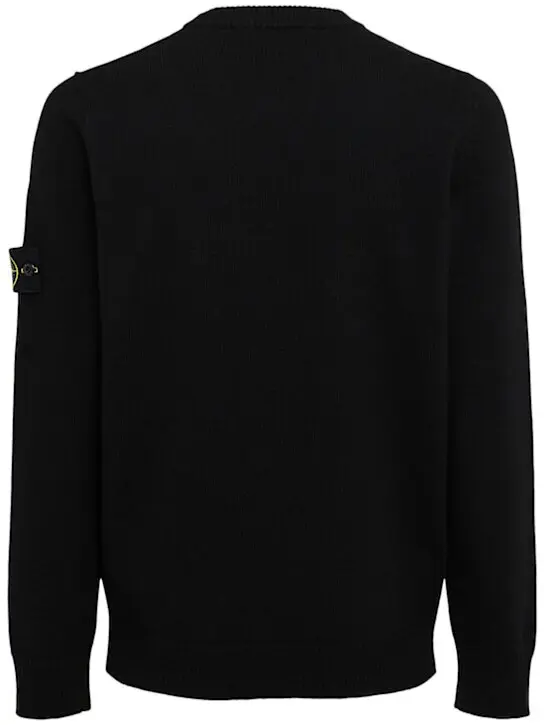 Stone Island Wool Blend Crewneck Sweater - Black