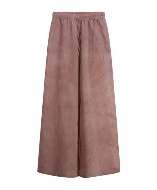 ROBERTO COLLINA Wide Leg Trousers With Drawstring Waist - Brown
