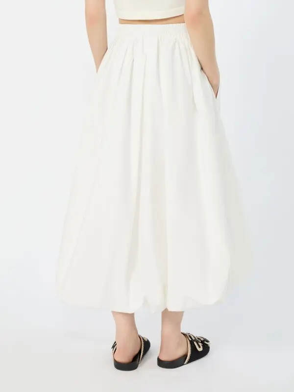 Max Mara Midi Skirt With Puffy Hem - Ivory