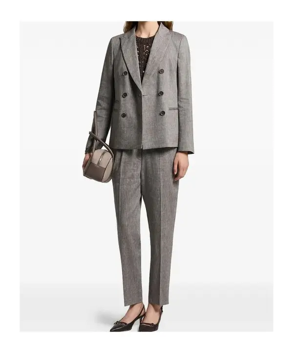 Peserico Double-breasted Blazer With Notched Lapels