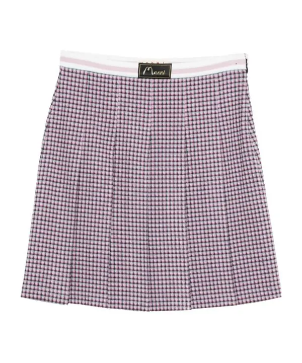 Marni Check Pattern Pleated Skirt - Gray