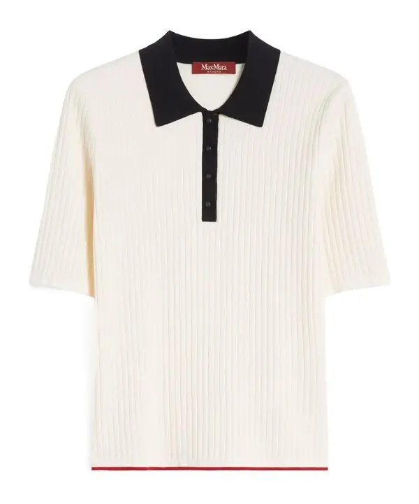 Max Mara Ribbed-knit Polo Top