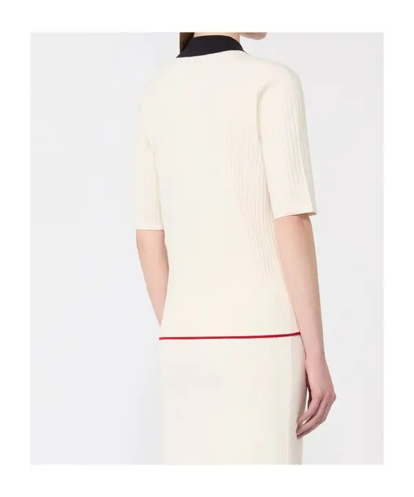 Max Mara Ribbed-knit Polo Top