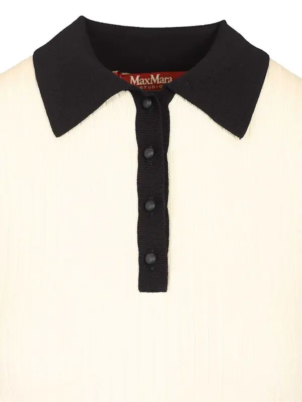 Max Mara Ribbed-knit Polo Top