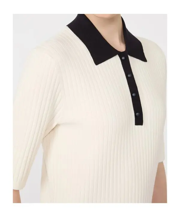 Max Mara Ribbed-knit Polo Top