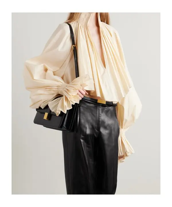 Khaite Durer Smocked Puff-sleeve Top - Cream