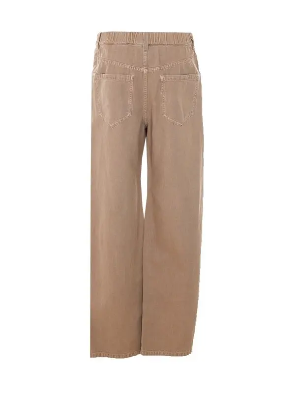 Brunello Cucinelli Garment-dyed Wide-leg Trousers - Light Brown