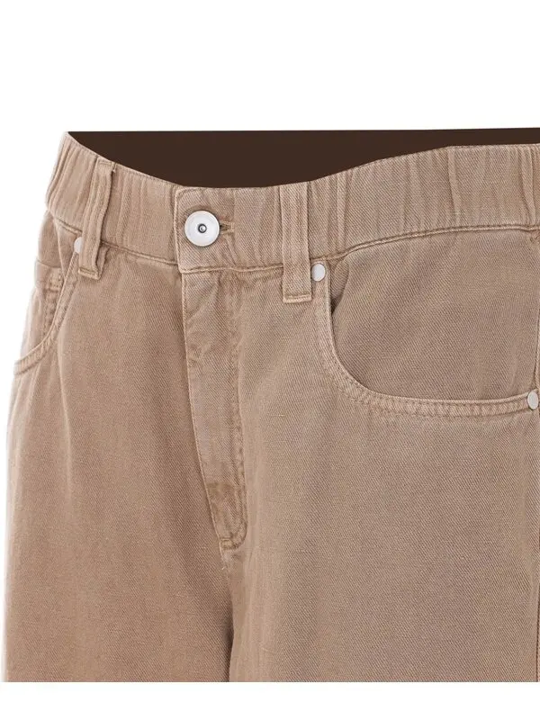 Brunello Cucinelli Garment-dyed Wide-leg Trousers - Light Brown